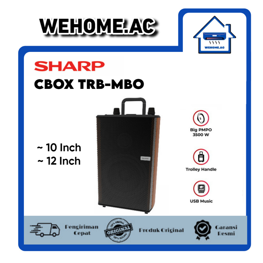 Jual Speaker Portable Bluetooth Karaoke Sharp CBOX-TRB-MBO TRB10MBO / TRB12MBO Speaker Trolley ...