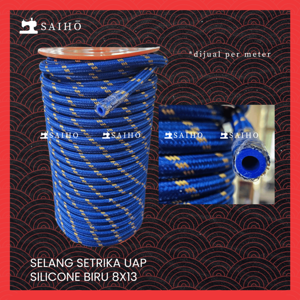 Jual Selang Setrika Uap Biru 8x13 mm Tebal Silicone Biru GRADE A (Harga ...