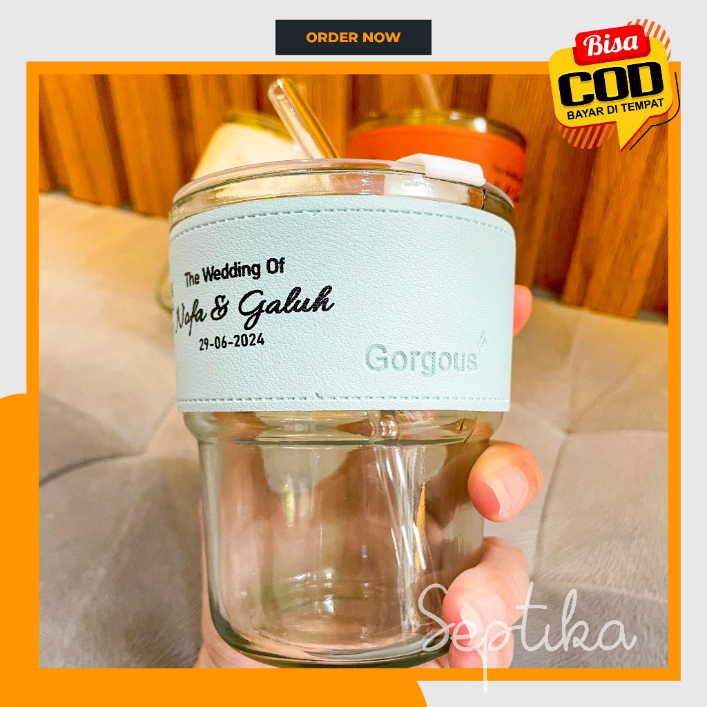 Jual Souvenir Tumbler Botol Aesthetic Gorgous Botol Minum Kaca Bening ...