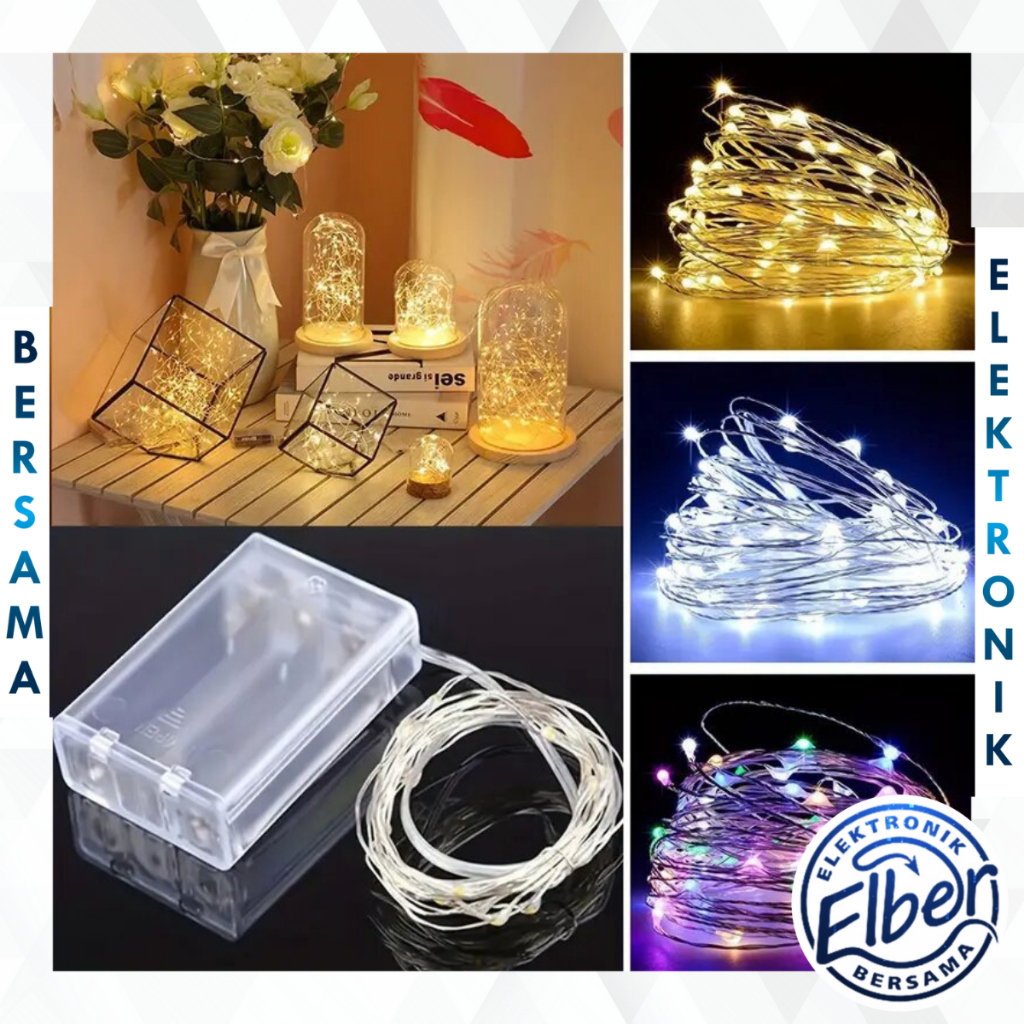 Jual ELBER Lampu Tumblr Kawat Mini 10 Meter 100 LED Lampu Tumbler ...