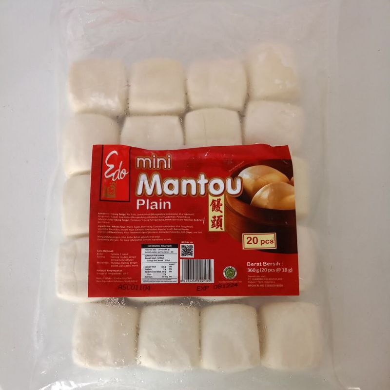 Jual [ MANTOU ] Edo mantou 320 gr chocolate plain isi 8 pc MINI MANTOU ...