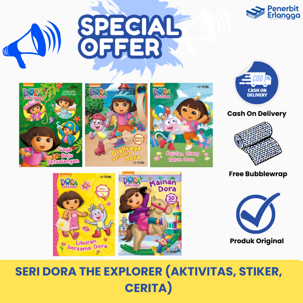 Jual SERI DORA THE EXPLORER (AKTIVITAS, STIKER, CERITA) SALE 50% ...