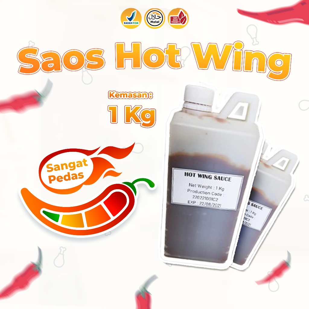 Jual Saos Hot Wing / Kemasan 1 Kg / Rasa Sangat Pedas | Shopee Indonesia