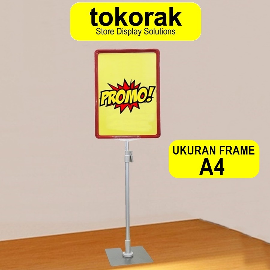 Jual DISPLAY HARGA FRAME A4 LABEL PROMO PLAT STANDING POP UP FRAME A4 STAND ADJUSTABLE | Shopee ...
