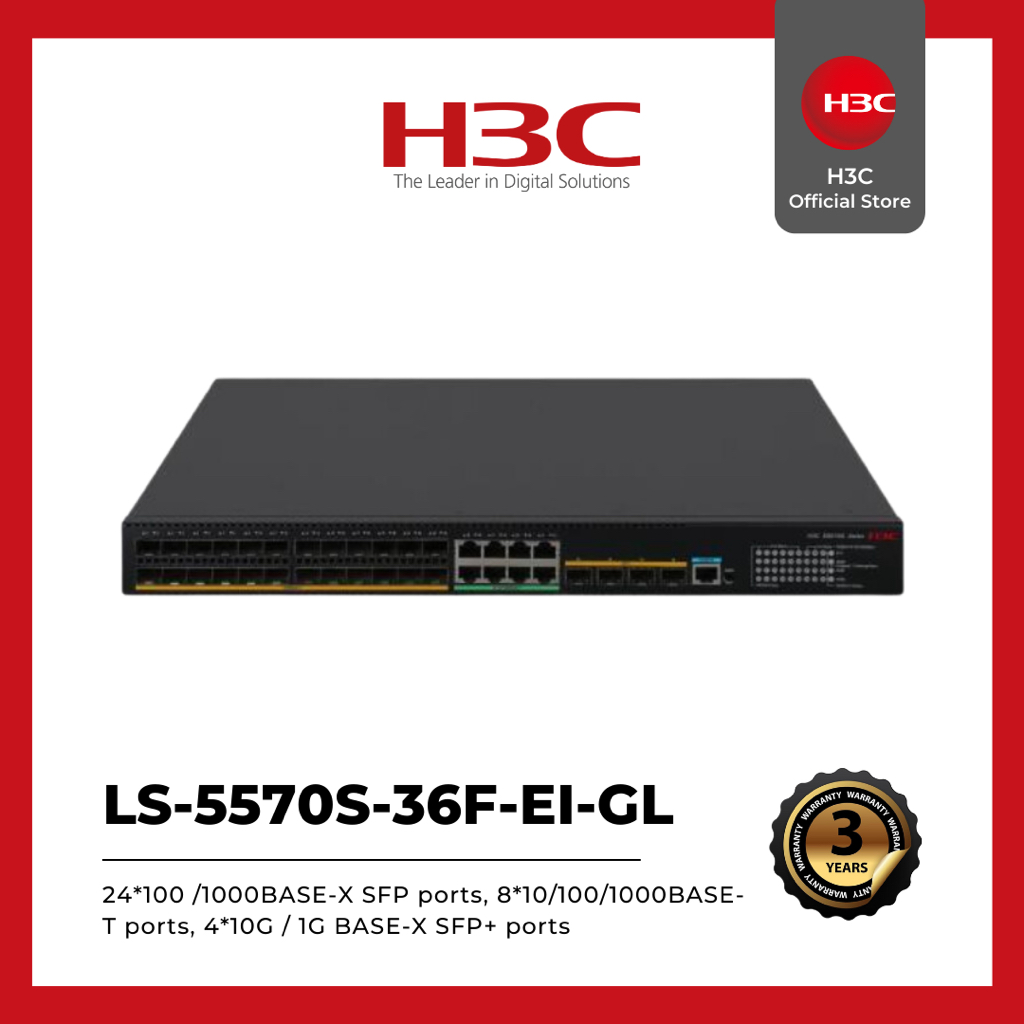 Jual H3C SWITCH LS-5570S-36F-EI-GL 24 PORT+8*BASE T PORT+4*10G SFP ...