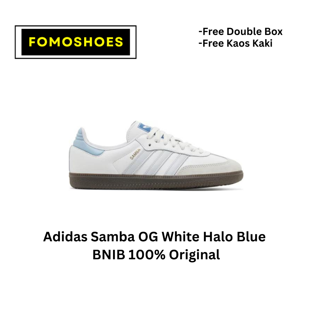 Jual Adidas Samba OG White Halo Blue "SKU ID 2055" | Shopee Indonesia