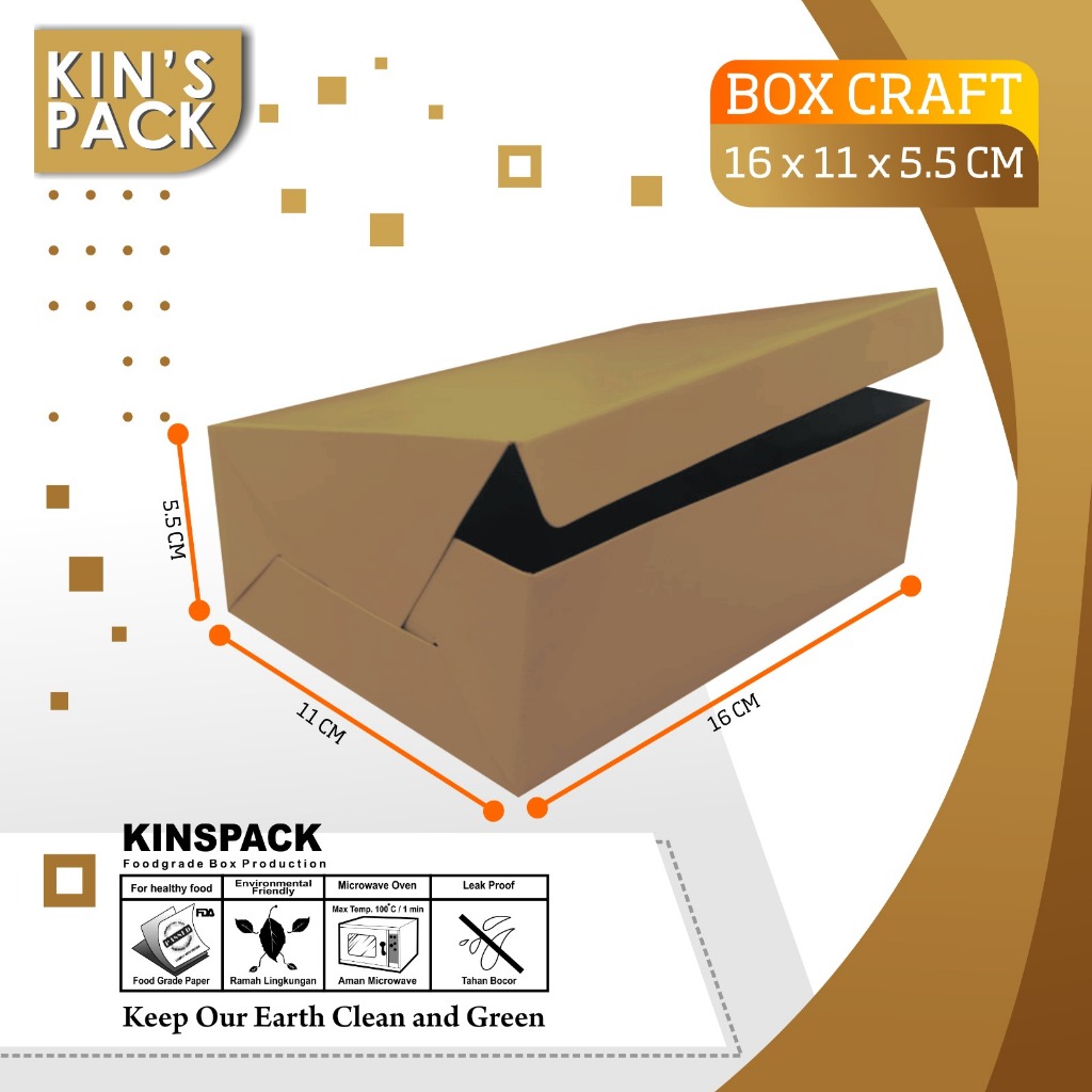Jual Dus Kardus Kraft / Craft 16x11x5.5 Box Kotak Kue Snack Roti @50 ...