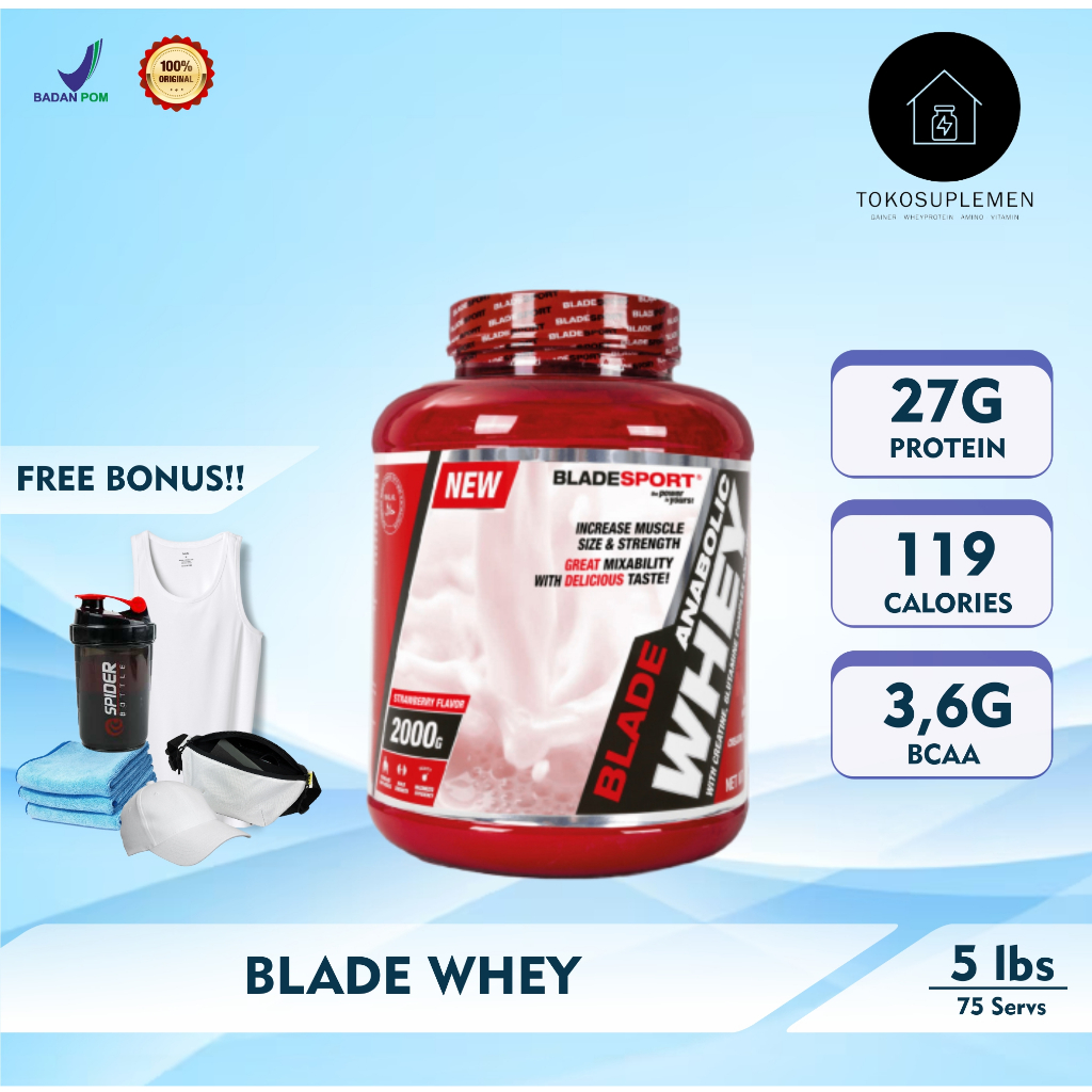 Jual BLADE ANABOLIC WHEY 5LBS - WHEY PROTEIN CONCETRATE 5 LBS susu fitness cutting | Shopee ...