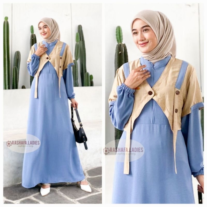 Jual HILMA DRESS GAMIS CASUAL WITH OUTER VEST (READY STOK) | Shopee ...