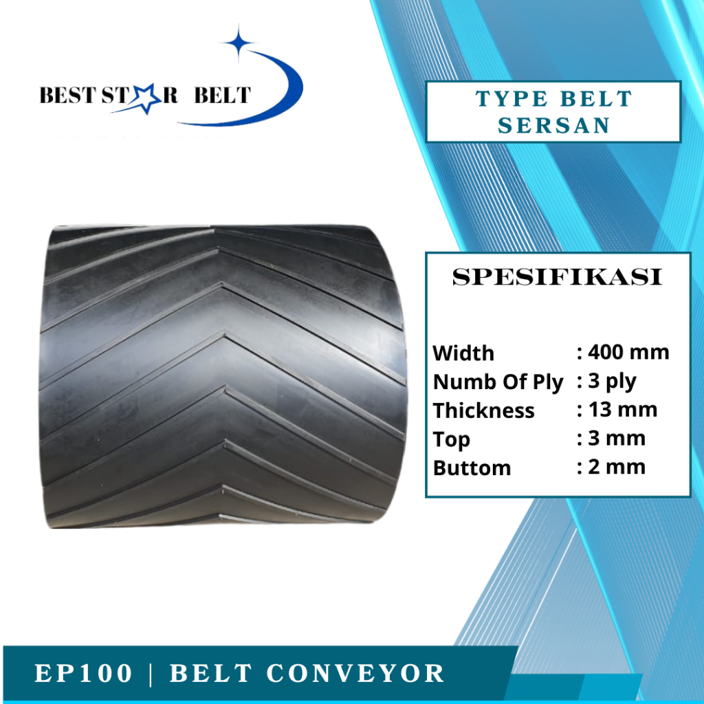 Jual Karet Conveyor Sersan 40cm Belt Conveyor Sersan EP 100 BW 400mm x ...