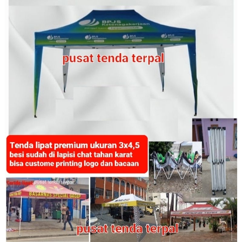 Jual Tenda lipat premium ukuran 3x4,5 bisa custom warna atap logo dan ...