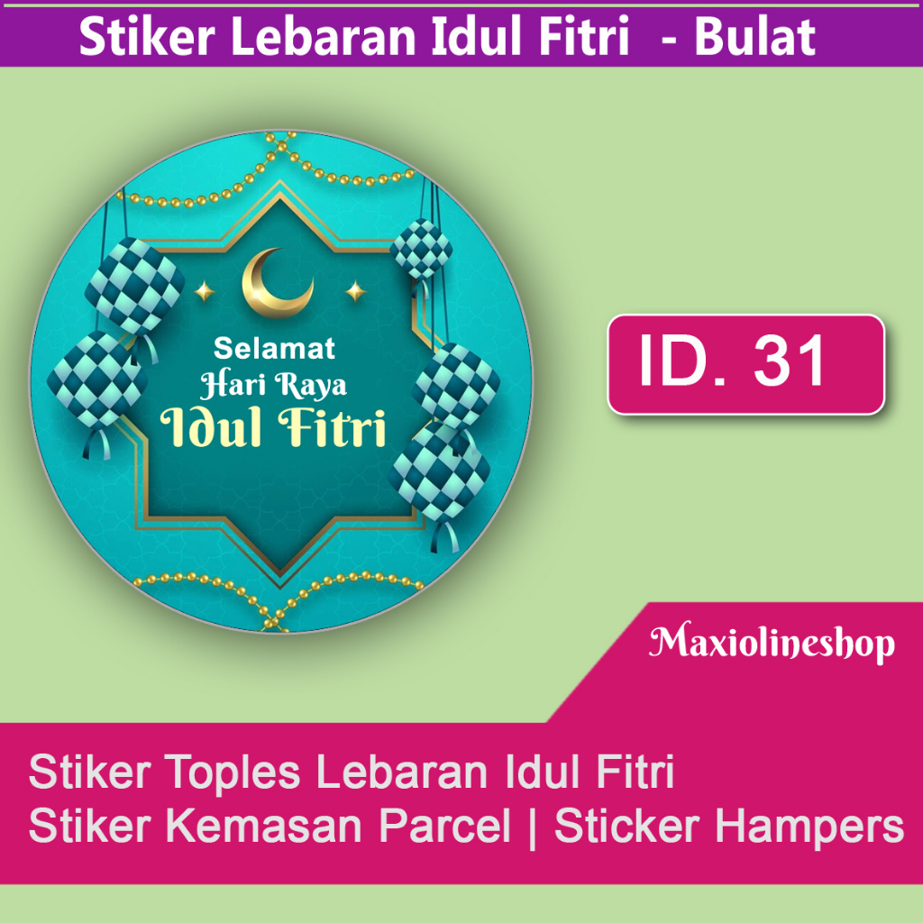 Jual Stiker Toples Lebaran | Sticker Bulat | Stiker Idul Fitri | Stiker ...