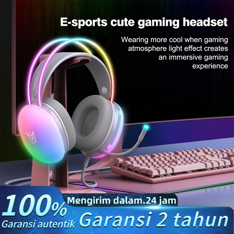 Jual Onikuma X25 RGB Headphone dengan Mic Headset Gaming Lucu dengan ...