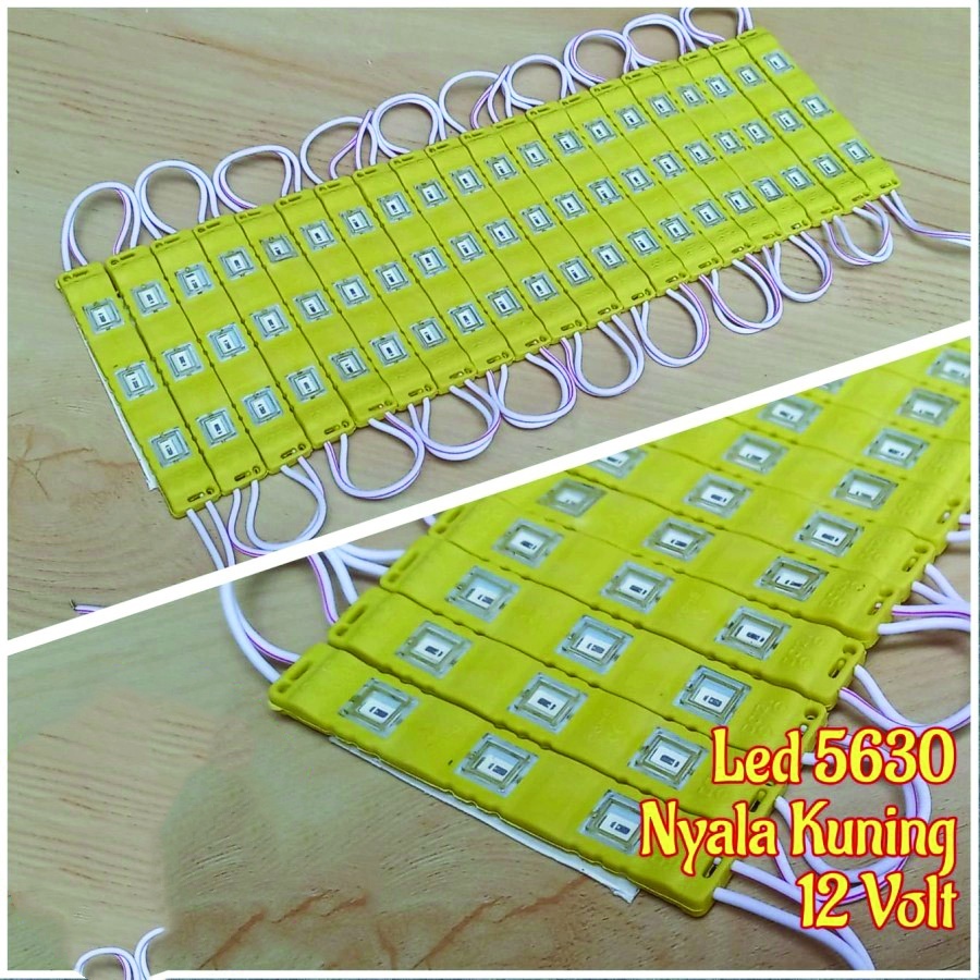 Jual modul 5630 injeksi waterproof 3 led 12 Volt 12V warna kuning | Shopee Indonesia
