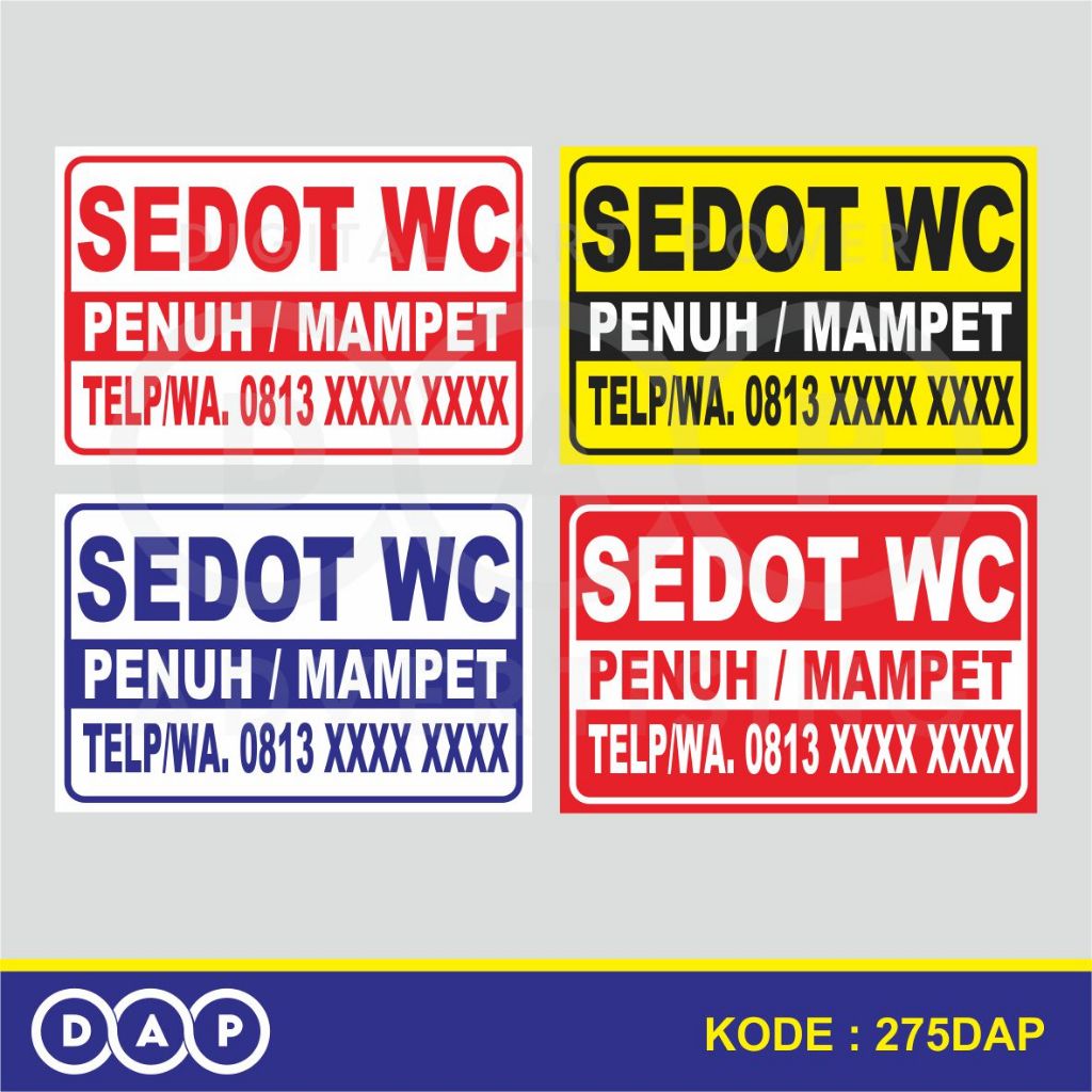 Jual 275 - STIKER IKLAN SEDOT WC - 15 X 10 CM - VYNIL - TERBAIK ...