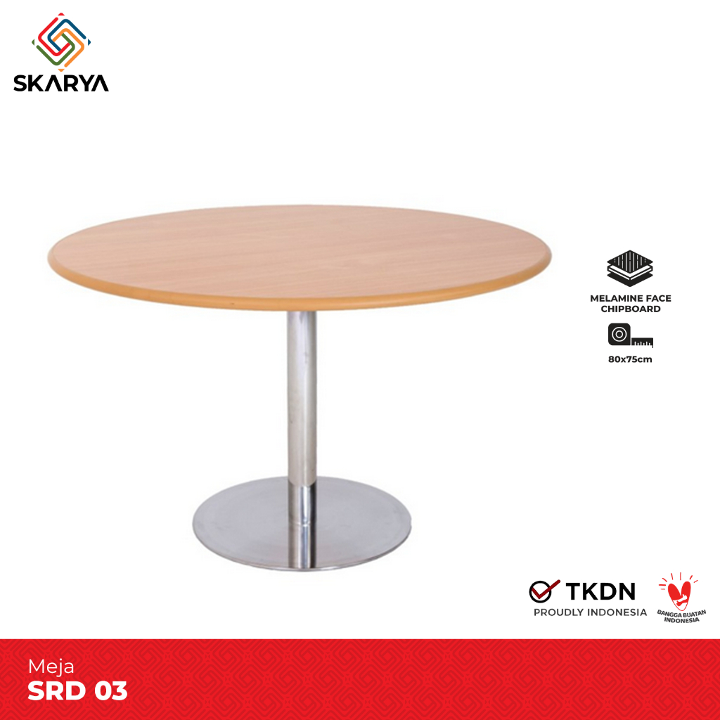 Jual Meja Rapat Kaki Besi Meja Meeting Kantor Bulat SRD 03 (Baru ...