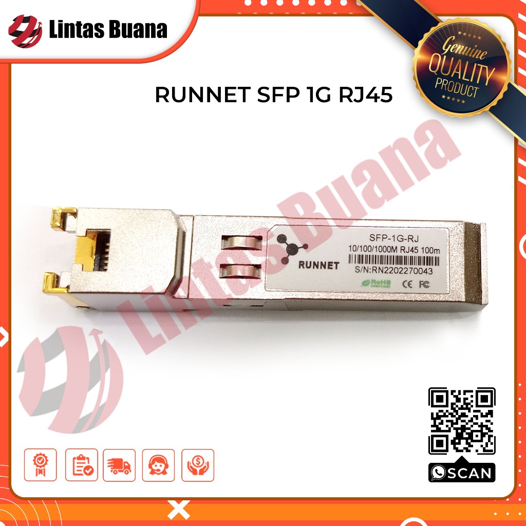 Jual Runnet SFP Transciver to RJ45 1000 base ( SFP 1G RJ ) | Shopee Indonesia