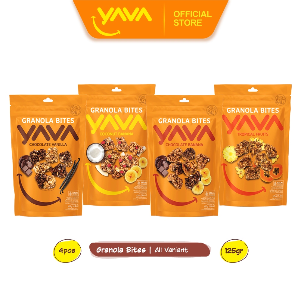 Jual (YAVA) EAST BALI CASHEWS GRANOLA BITES ALL VARIAN 125gr | Shopee ...