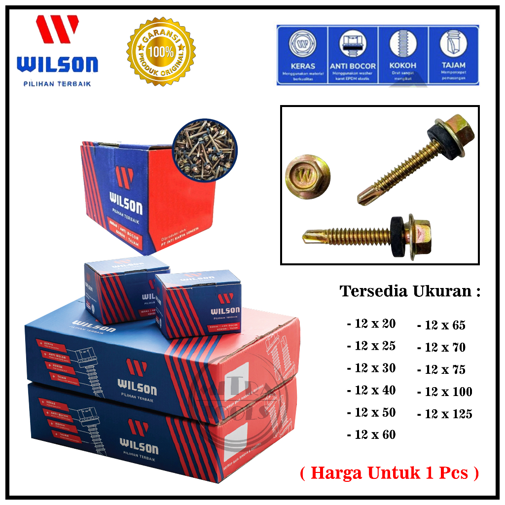 Jual WILSON Sekrup Roofing / Baut Atap / Baut Baja Ringan SDS 2cm 3cm ...