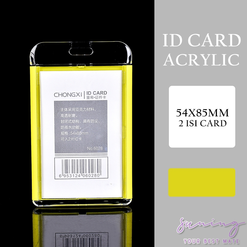 Jual Kartu Identitas Warna Transparan/Holder Id Card Acrylic Id Card 2 ...