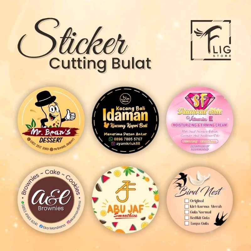 Jual Label Sticker Cutting Bulat 7cm | Shopee Indonesia