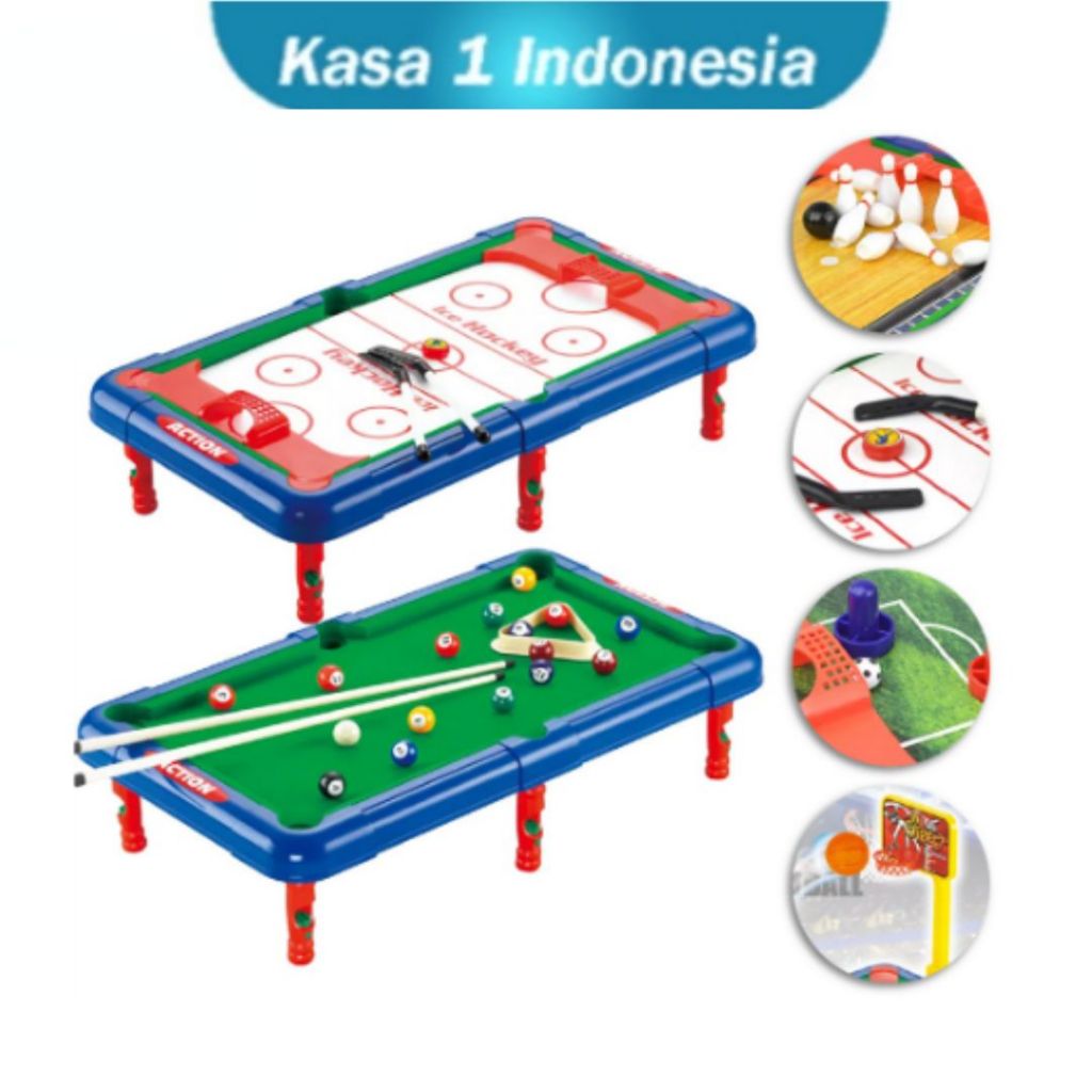 Jual Mainan Anak Laki Laki Game Meja Billiard Multifungsi 6in1 Bola ...