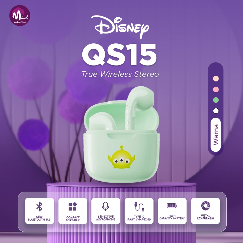Jual Disney QS15 True Wireless TWS Earphone Mini Headset Bluetooth 5.3 ...
