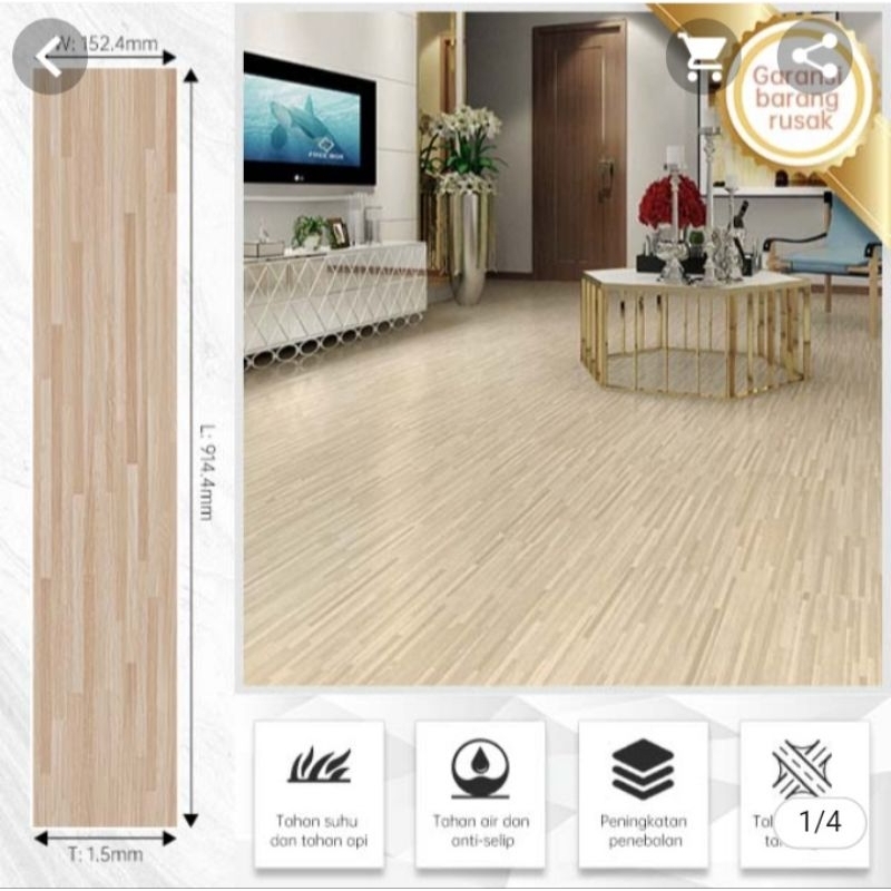 Jual Vinyl Stiker Lantai 1,5 mm 1 Box isi 36 Lembar (5 m2) | Shopee Indonesia