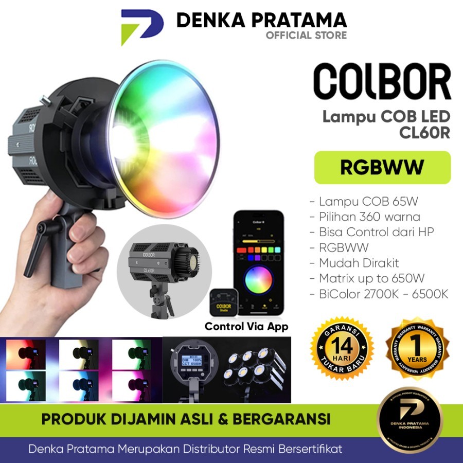 Jual Lampu Colbor CL60R RGBW COB LED Pro Lighting Studio | Shopee Indonesia