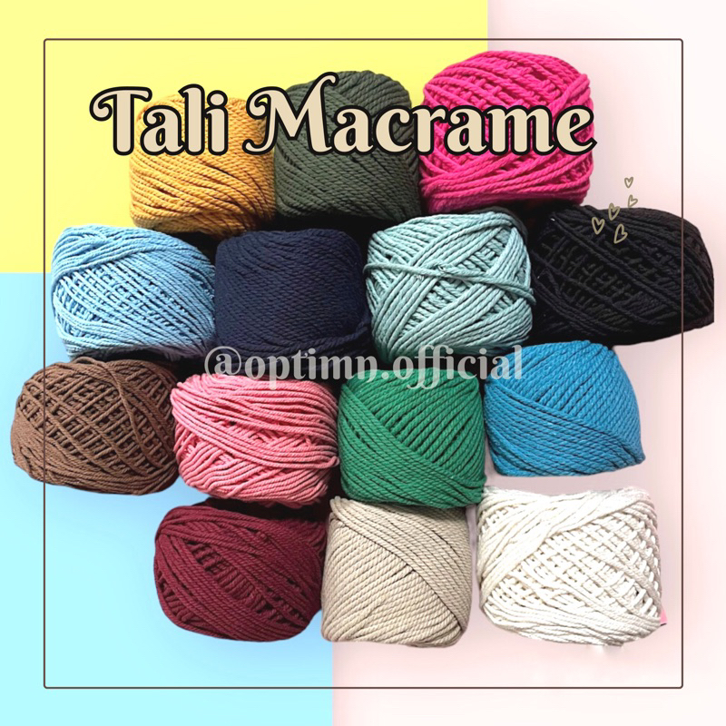 Jual [TALI-1] Tali katun macrame original asli size 2mm (100gr) | bahan ...