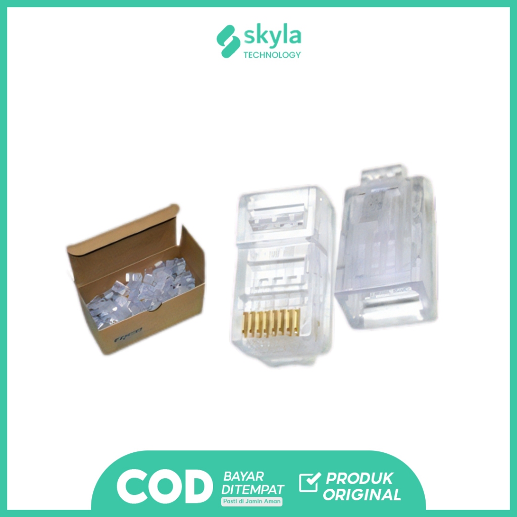 Jual Connector RJ 45 / CONECTOR RJ45 ( PER 100 PCS ) | Shopee Indonesia