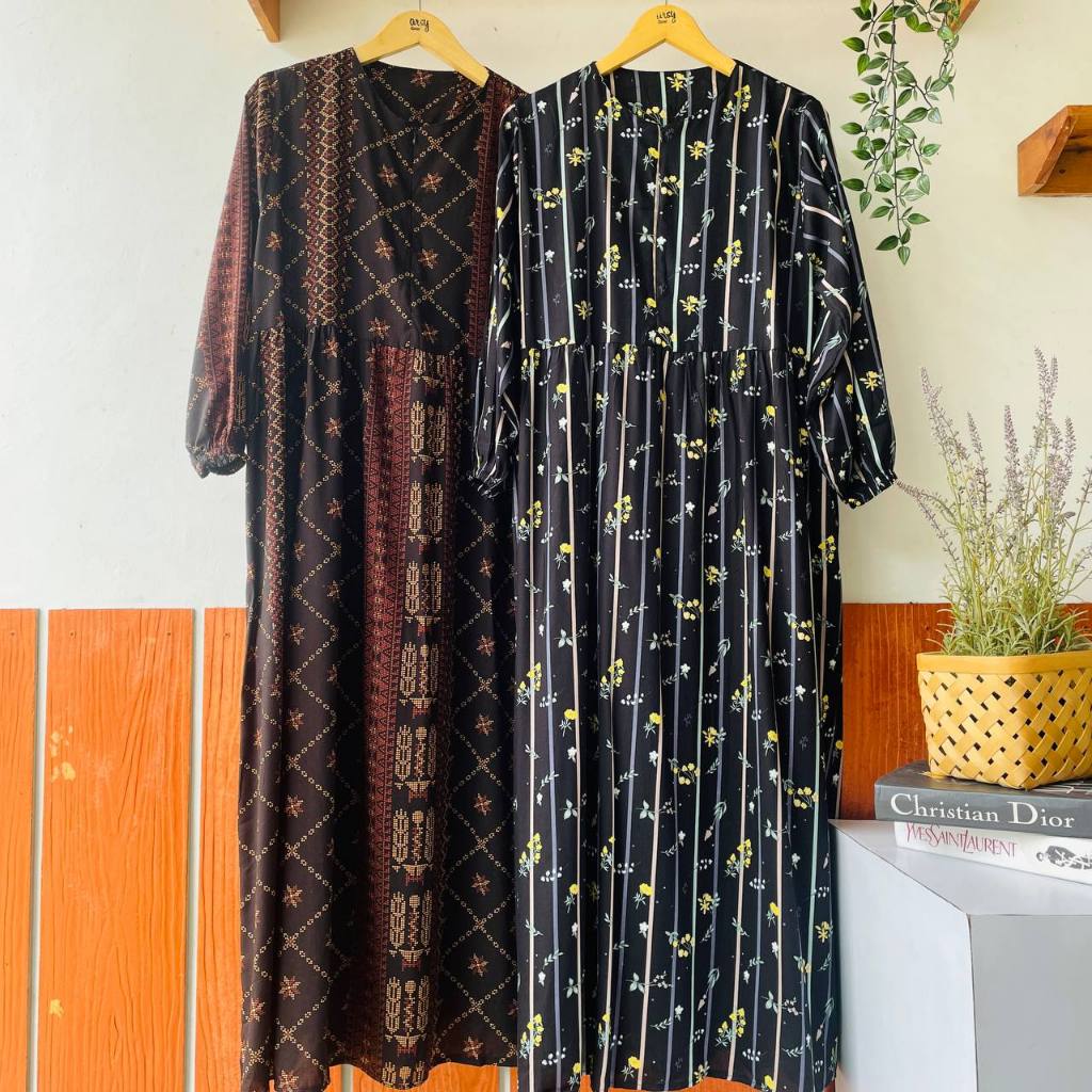 Jual Brentina Gamis Atasan Long Midi Wanita - Rayon Twuil Premium All ...