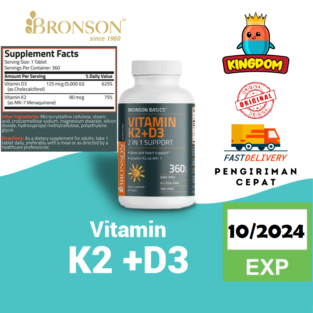 Jual Bronson Vitamin D3 5,000 K2 90 Mcg ( 360 Tablet ) ( Versi Ekonomis ...
