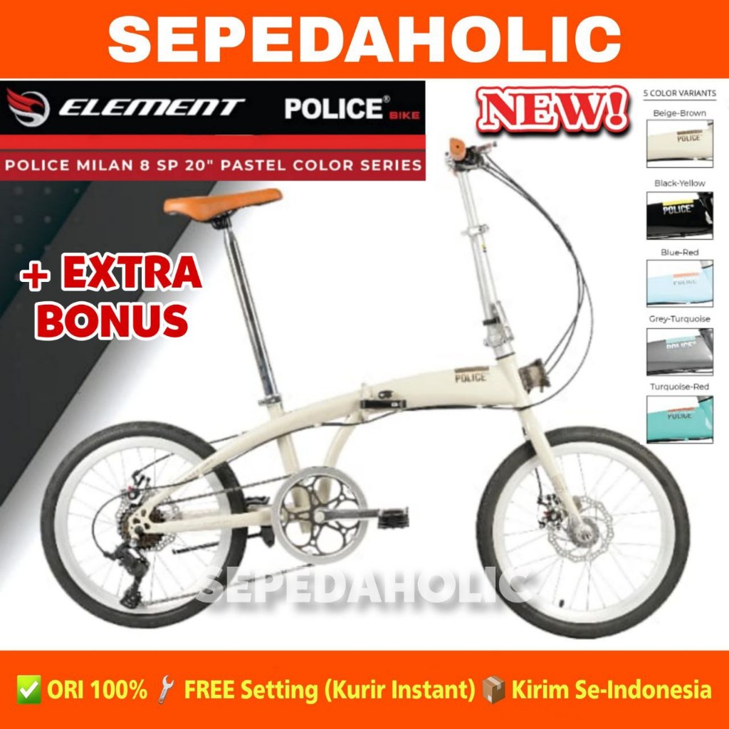 Jual Sepeda Lipat ELEMENT POLICE MILAN PASTEL Ukuran 20 Inch 8 Speed ...