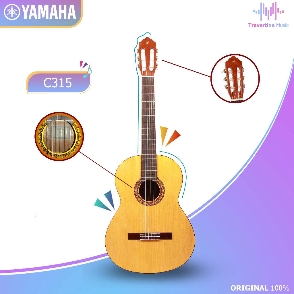 Jual Gitar Yamaha C315 Original, Gitar Klasik Akustik Original Yamaha | Shopee Indonesia
