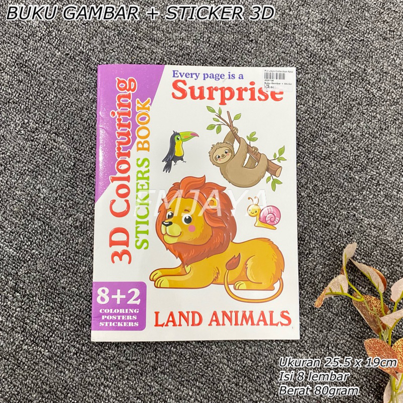 Jual BUKU GAMBAR + STICKER 3D || COLORING POSTER STICKERS || COLORING ...