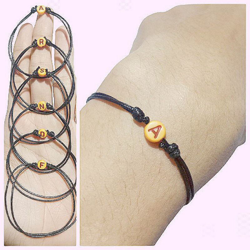 Jual GELANG INISIAL HURUF BULAT WARNA CHOCO KAYU (BEPINK OFFICIAL ...