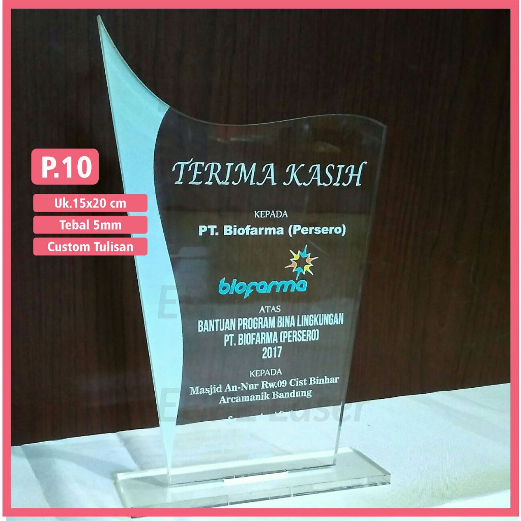 Jual PLAKAT AKRILIK CUSTOM Tebal 5mm uk.15x20cm | Banyak Pilihan Piala ...