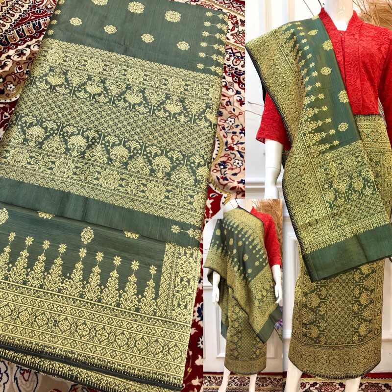 Jual ANEKA SONGKET CANTIK MANIS HIJAU TERBARU/ SONGKET CANTIK MANIS SAGE GREEN | Shopee Indonesia