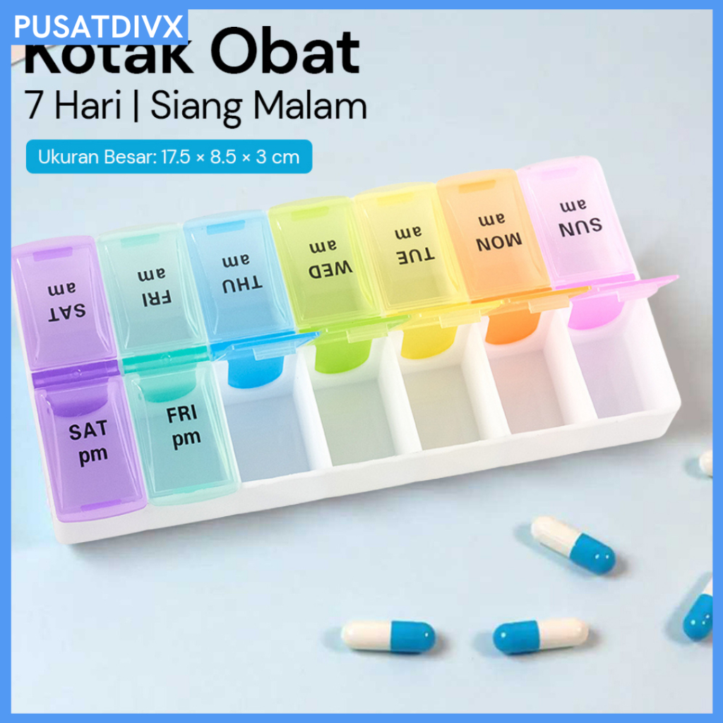 Jual SANJI KOTAK OBAT 7 HARI SIANG MALAM MEDICINE TABLET KAPSUL STORAGE ...