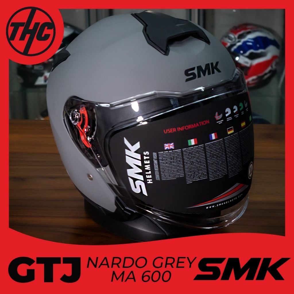 Jual HELM SMK GTJ MA600 SOLID NARDO GREY MATTE ORIGINAL HALF FACE ...