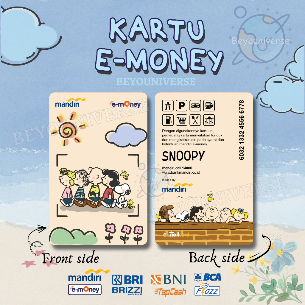 Jual Emoney Etoll Snoopy and Friends Peanuts Kartu Mandiri E-money E ...