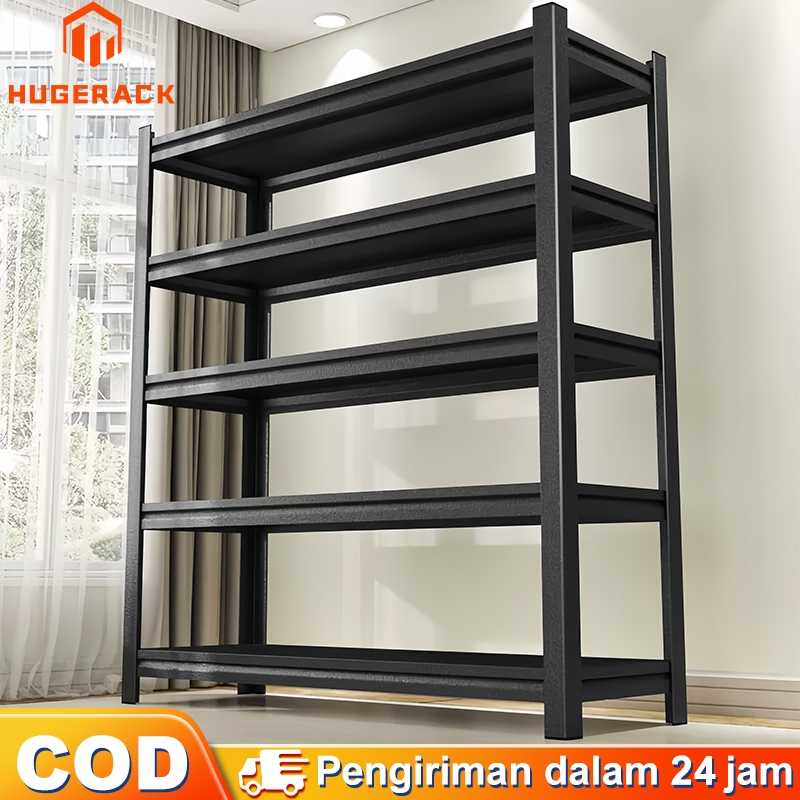 Jual Rak besi siku 5 Susun Rak Susun Hitam Rak Besi Rak gudang 120*40 ...