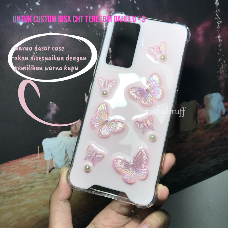Jual CUSTOM CASE RESIN aesthetic butterfly | kupu kupu | bunga ...