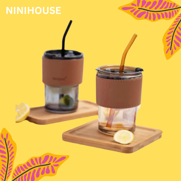 Jual Gelas Minum Kaca Tumbler Glass Aesthetic BPA Free Anti Panas 450 ml | Shopee Indonesia