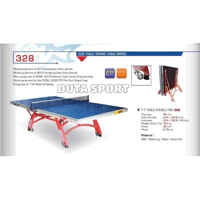 Jual Meja Pingpong Tenis Meja Double Fish 328 A Import | Shopee Indonesia