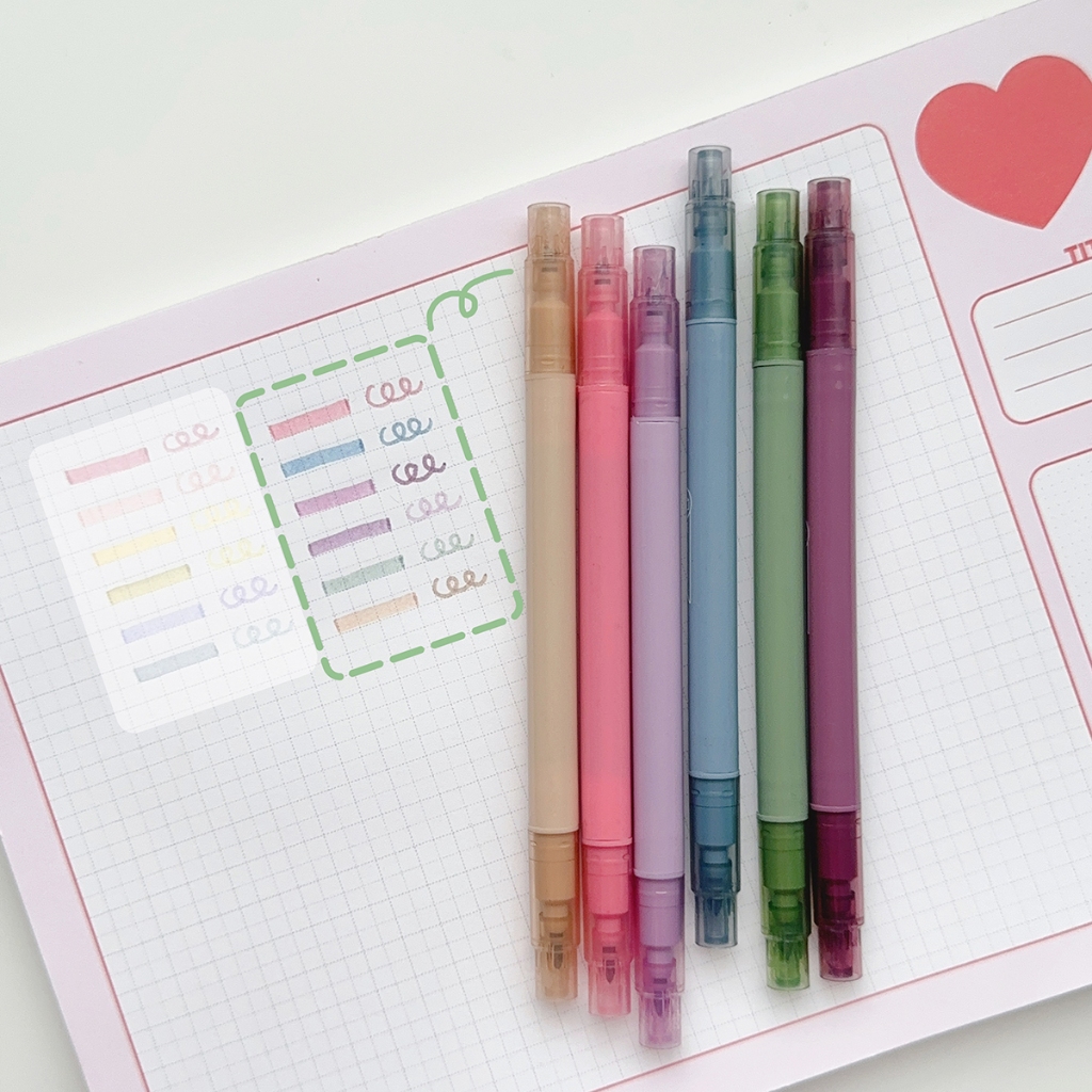 Jual Winzige 12 Warna Highlighter Stabilo Dual Tip Pastel Spidol Warna ...