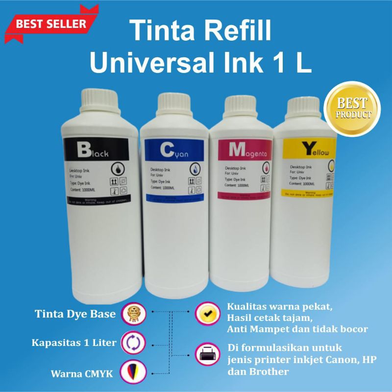 Jual Tinta 1 Liter Epson L Series EcoTank L120 L121 L1210 L3210 L3116 ...