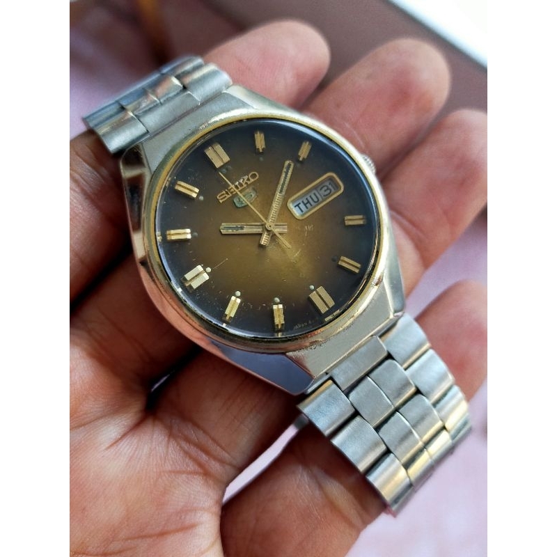Jual Jam Tangan Seiko 5 Automatic Japan Vintage Cal 6309 Dial Coklat | Shopee Indonesia