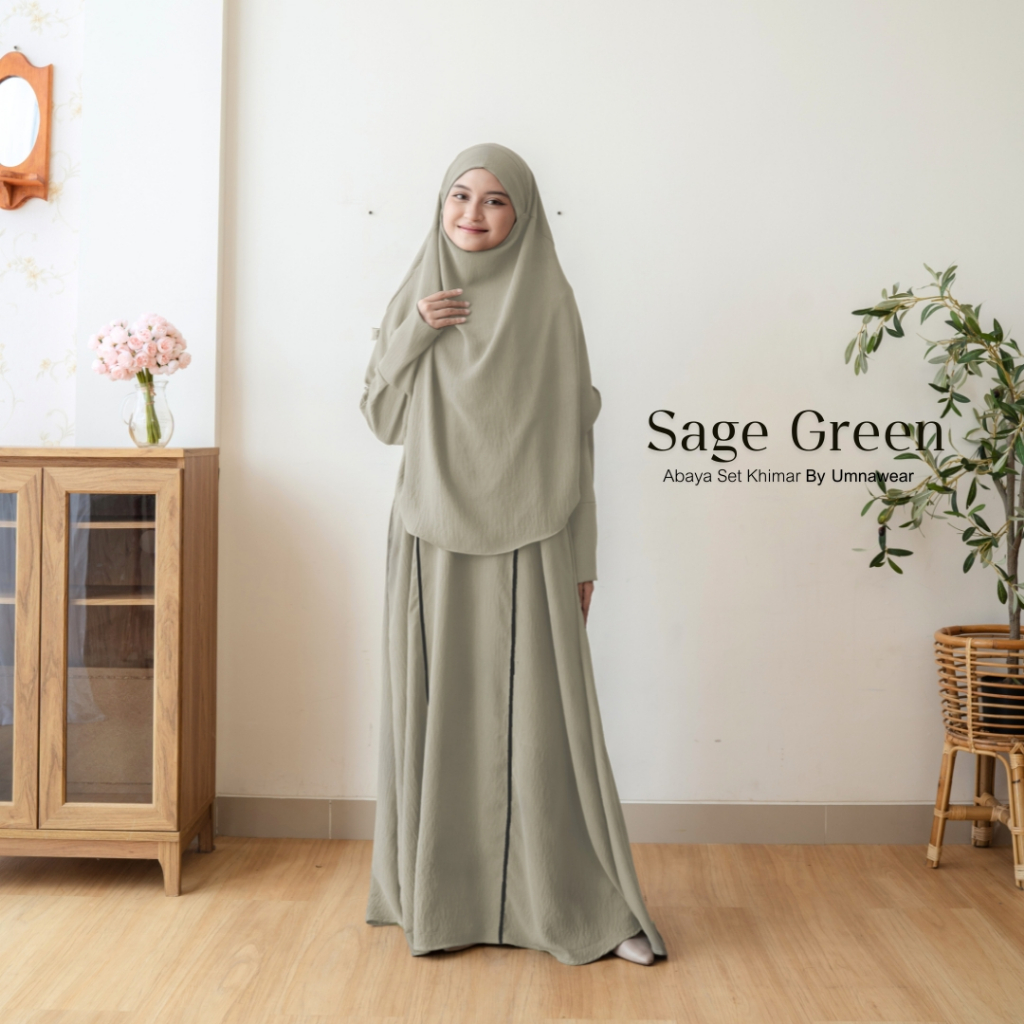 Jual Faheera Abaya Set French Khimar Wanita Gamis Syari Umroh (Abaya List set Hijab) By Umnawear ...